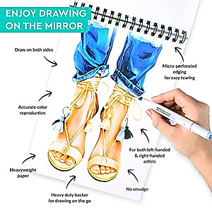 SKETCHBAR Mirror PAD A5, use 100% of Your Sketchbook, 220 g/m2, Extra Smooth, bleedproof Technology Allows You to use Every Side of Every Page, Ideal for Artists, Illustrators, Drawing