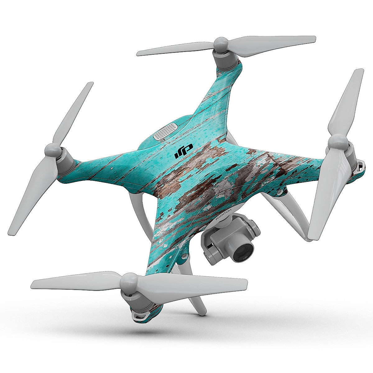 Design Skinz Design Skinz Turquoise Chipped Paint on Wood Full-Body Wrap Decal Skin-Kit Compatible with The Drone DJI Spark