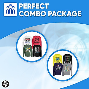 BROOKLYN VERTICAL 4-Pack Boys Long Sleeve Crew Neck T-Shirt with Chest Print | Soft Cotton Sizes 6-20 (as1, Alpha, x_l, Regular, Combo A)