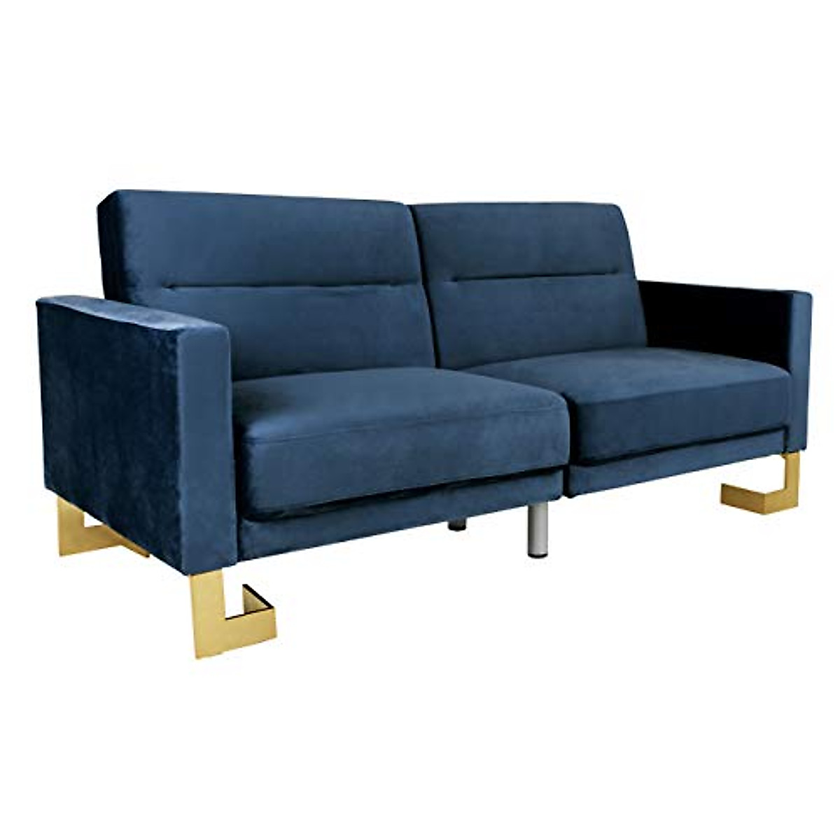 Safavieh Home Tribeca Glam Navy Velvet and Brass Foldable Sofa Bed