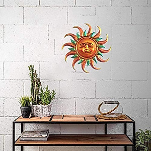 WOERTE HOME 15.7'' Sun Face Wall Decor for Indoor and Outdoor Use