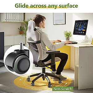 5 Packs PChero Office Chair Casters Wheels with Universal Standard Size 11mm Stem Diameter and 22mm Stem Length (0.43inch X 0.86inch), Support up to 550LBs Weight