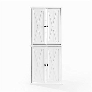 Crosley Furniture Clifton Tall Pantry, 2 Stackable Pantries, Distressed White