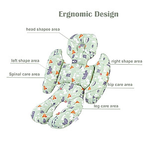 TOPOQ Baby Stroller Insert Stroller Head and Body Support Cushion Car Seat Insert Universal Pram Seat Cushion Stroller Liner Pushchair Seat Cushion Pad for Baby High Chair Buggy Bassinet