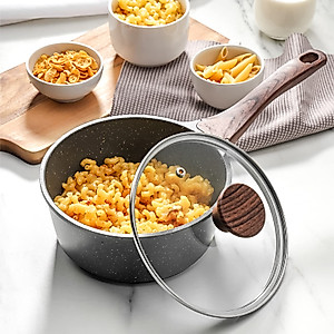 SENSARTE Sauce Pan Bakelite Handle Replacement Only Compatible with 2.6 QT Saucepan with lid Gray