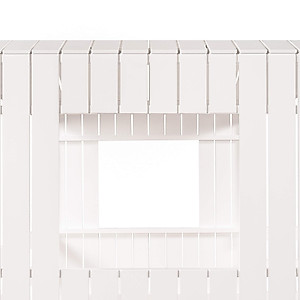 DERCASS Twin Over Full Bunk Bed, Wooden Bed Frame with Playhouse, Farmhouse, Ladder & Guardrails for Kids, Toddlers, Boys & Girls (White)