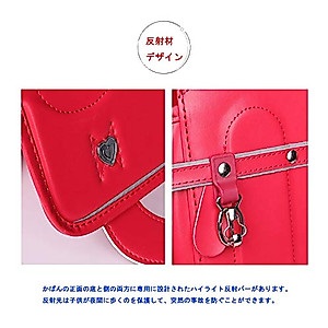 randoseru cherry backpack ransel japanese school bags boys and girls automatic lock waterpoorf PU leather