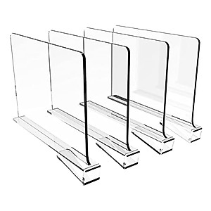 Levemolo 4pcs Clothes Board Storage Bin Drawers Clear Bookshelf Drawers for Clothes Wardrobe Dividers Clear Organizer Drawers Purse Shelves Closet Shelf Separator Shelf Divider