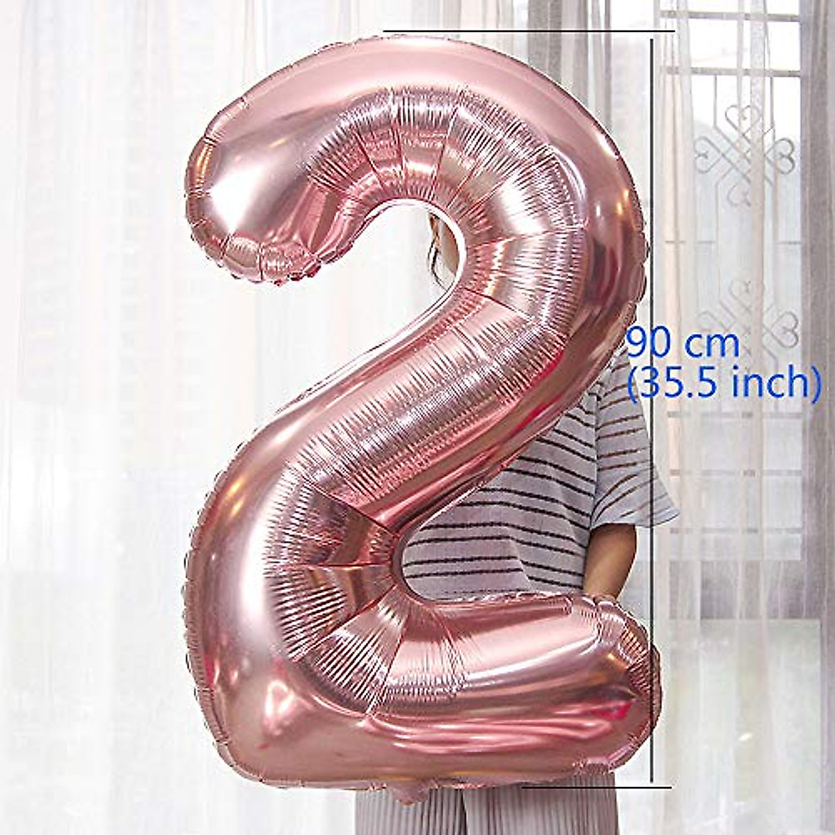 Juland Rose Gold Number Balloons Large Foil Mylar Balloons 40 Inch Giant Jumbo Number Balloons XXL for Birthday Party Decorations – 22