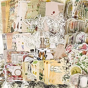 260 Pcs Scrapbooking Supplies Kit,Vintage Stickers for Journaling Aesthetic Junk Journal Pack Supplies Aesthetic Scrapbook Stickers Planners DIY Stickers Craft Kits for Junk Journal Gift Package Decor