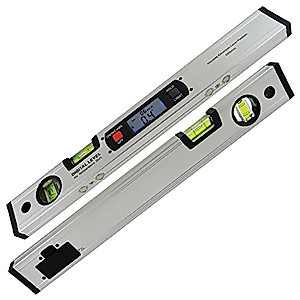 360° Digital Long Level Inclinometer Angle Finder Ruler Protractor 42cm with Magnets/Backlight/Vertical & Horizontal Spirit Bubble for Construction Carpenter Craftsman Renovation Home Professional