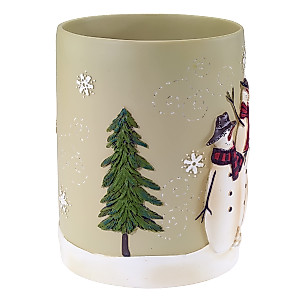 Avanti Linens - Wastebasket, Resin Bathroom Accessories, Christmas Decorations (Snowmen Gathering Collection)