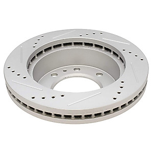 TRQ Front Performance Brake Rotor Drilled Slotted Pair Set for Chevy GMC Truck