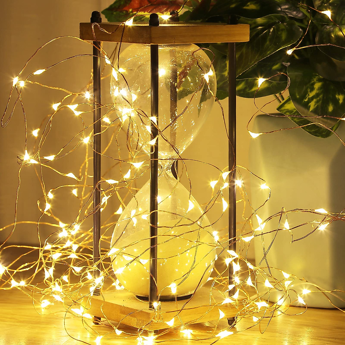 JXTZ Solar String Lights Outdoor, 39 Feet 120 LED Garden Lights, Copper Wire Solar Fairy Lights with 8 Modes, Waterproof Solar Lights Outdoor for Tree, Garden, Home, Wedding, Party (Warm White)