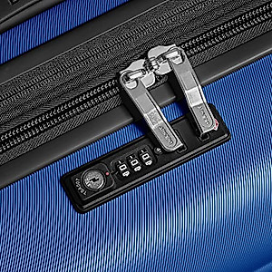 DELSEY Paris Cruise 3.0 Hardside Expandable Luggage with Spinner Wheels, Blue, Checked-Medium 24 Inch