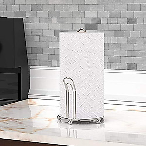 Simple Houseware Bathroom Hanging Shower Head Caddy Organizer + Paper Towel Holder, Chrome