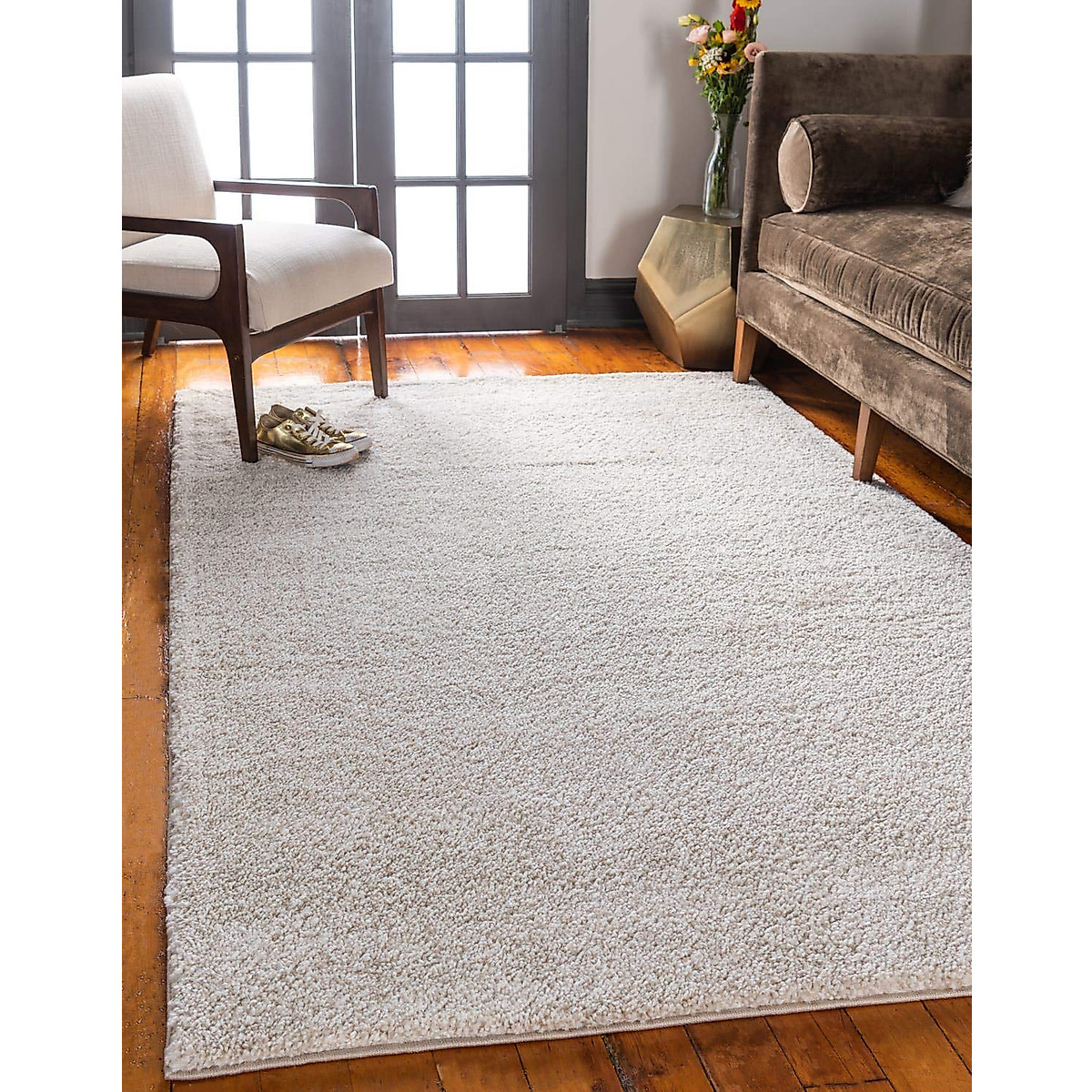 Unique Loom Solo Collection Area Rug - Calabasas (10' x 13' Rectangle, Ivory)