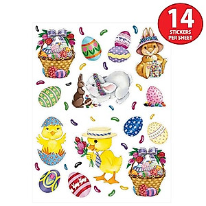 Bunny, Basket & Egg Stickers