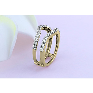 Dazzlingrock Collection 1.65 Carat (ctw) Round Cubic Zirconia Wedding Enhancer Guard Ring for Women in 10K Yellow Gold Size 6