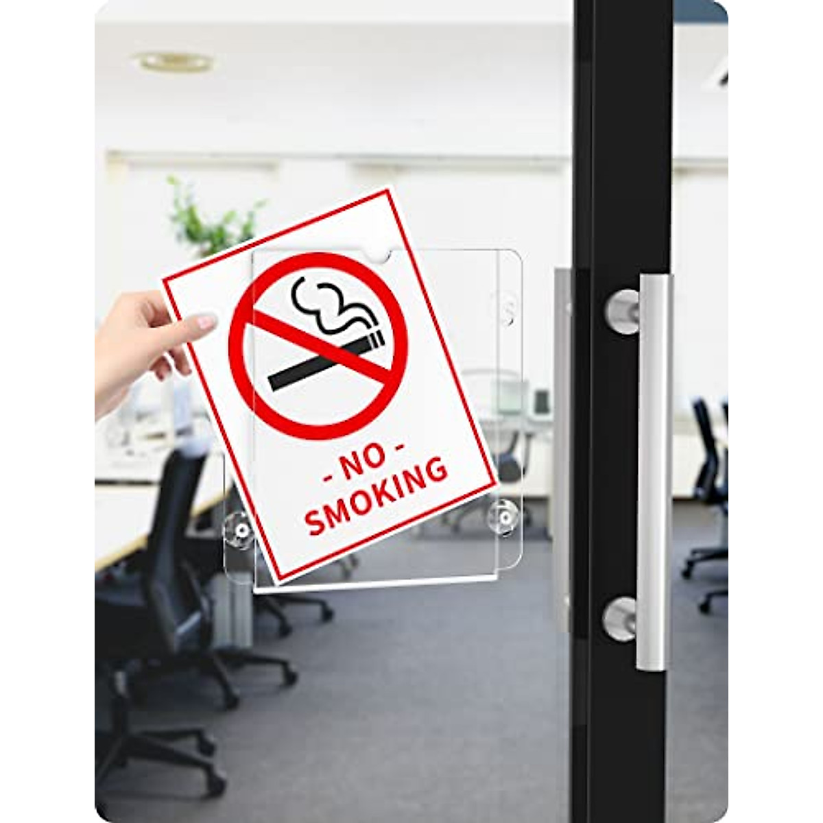 NIUBEE Acrylic Window Sign Holder 8.5×11 Inch with 4 Suction Cups for Glass Window Wall Mount, Advertise Display Office Store Promotion Picture Frame for Mall, Office, Home, Restaurant(2 Pack)