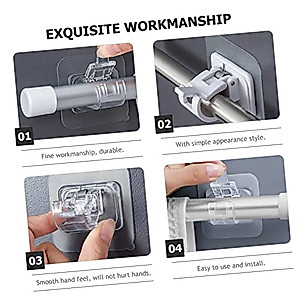 XENITE Shower Curtain Hooks 6pcs Towel Drilling Bracket Curtain Mount Nail Brackets Free Drill Holder Hooks No Rod Plastic Clips Storage Adhesive Hangers Wall Holders Supports Curtain Hooks Brackets (