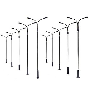 LQS13W 10pcs Model Railway Train Lamp Post Street Lights HO OO TT Scale LEDs New
