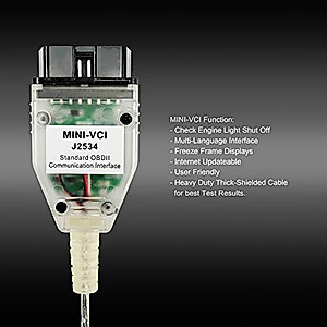 VCI J2534 Cable Fit for Toyota TIS Techstream - Latest Version V16.00.017, Firmware V1.4.8, Scanner Adapter Diagnostic Cable Scan Tool, OBD2 Diagnostic Cable, Support Win XP WIN7 WIN10 32/64bits