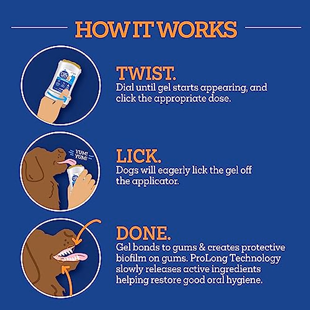 Twist + Lick Oral Gel for Dogs | Continuously Cleans Teeth and Freshens Breath for 24 Hours | Dog Toothpaste |Tasty Chicken Flavor |Dental Care for Dogs | Ditch The Toothbrush