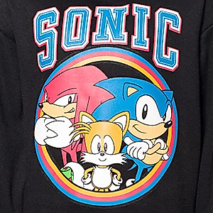 SEGA Sonic The Hedgehog Knuckles Tails Little Boys Fleece Pullover Hoodie and Jogger Pants Set Black/Gray 7-8