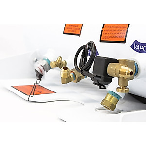 Flame King 5.9 Gallon ASME Horizontal Steel Propane Tank with Remote Fill and Bleeder Fittings, Pressure Relief Valve, and Solenoid Service Valve