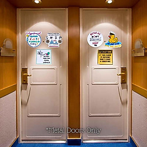 YJ PREMIUMS 7PC Funny Cruise Ship Magnets for Door Decorations Cabin Signs | Cute Magnetic Magnet Broad Garage Animal Towels Ducks Happy Drink Package Gift Party Favors Supplies Ideas Accessories