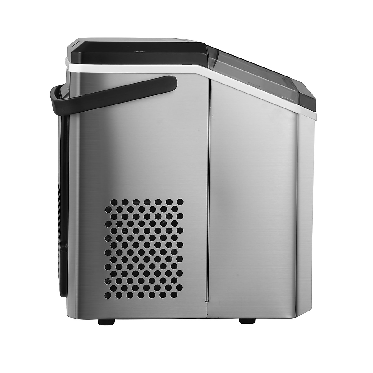 Panana Ice Maker Machine,Nugget Ice Maker Countertop at Home, Automatic Portable Square Ice Cubes Ice Makers Make Soft Chewable Nugget Ice Cube Maker with Handle,Scoop Basket (Silver)
