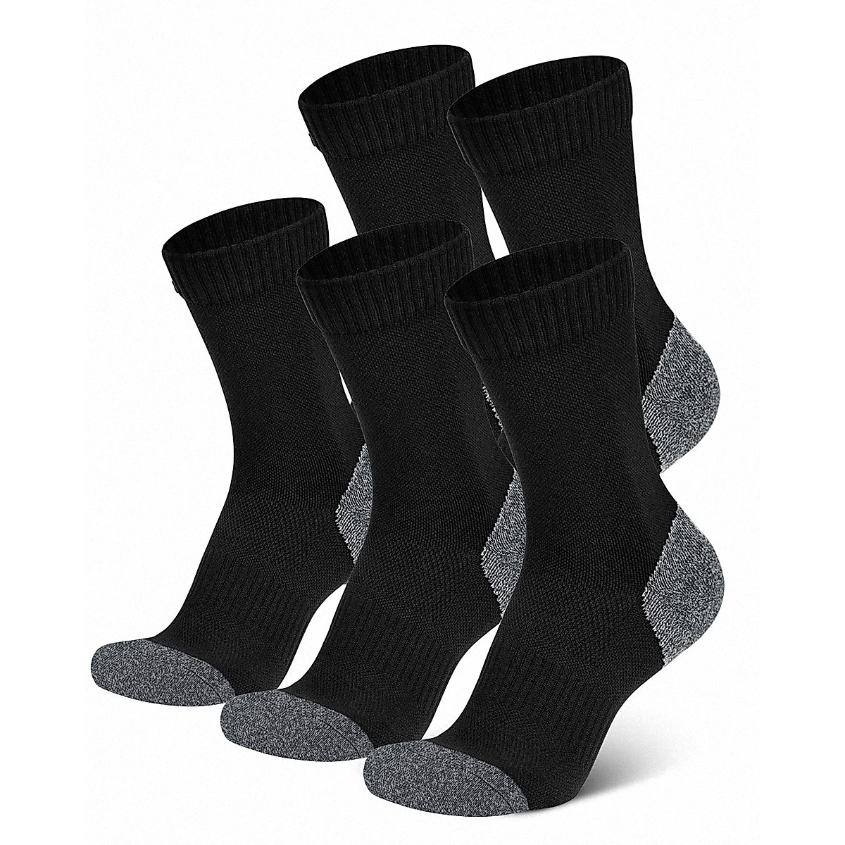 H HANDOOS Mens Socks Quick Dry Socks Men 6-9 Athletic Socks Men for Everyday Wear Running-5 Pack, Black