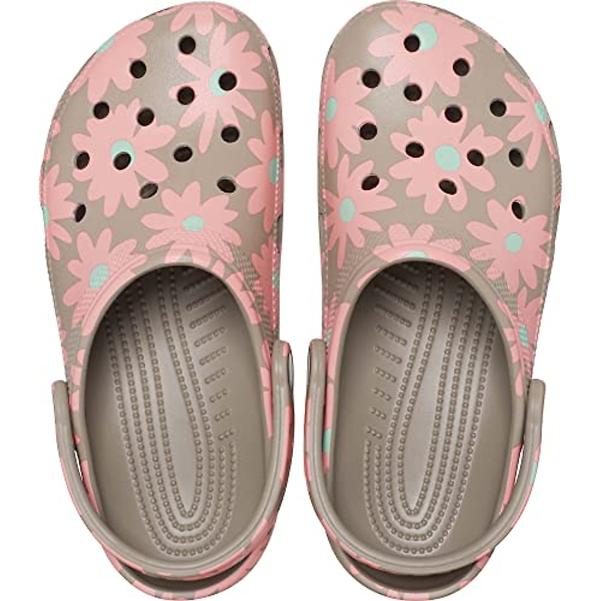 Crocs Unisex Classic Seasonal Print Clogs, Mushroom/Multi Flower, Numeric_9 US Men