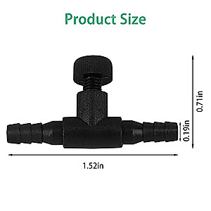 DFsucces Aquarium Control Valves,10 Pack T Shaped Control Valve,Single Way Plastic Air Flow Control Regulator,for Fish Tank Pump 4mm ID Tubing