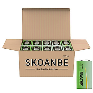 SKOANBE 6F22 Carbon zinc 9V Batteries 10 Count (Pack of 1)
