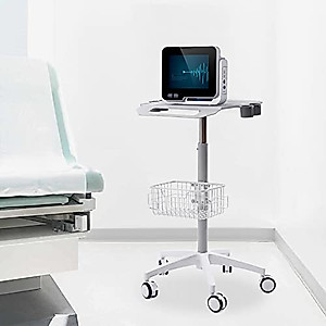 Mobile Trolley Cart Medical Cart with Wheels 33.46 * 43.71inch Height Adjustable Stainless Steel Dental Cart Rolling Desktop Lab Cart with 19.3 * 16.9inch Large Tabletop