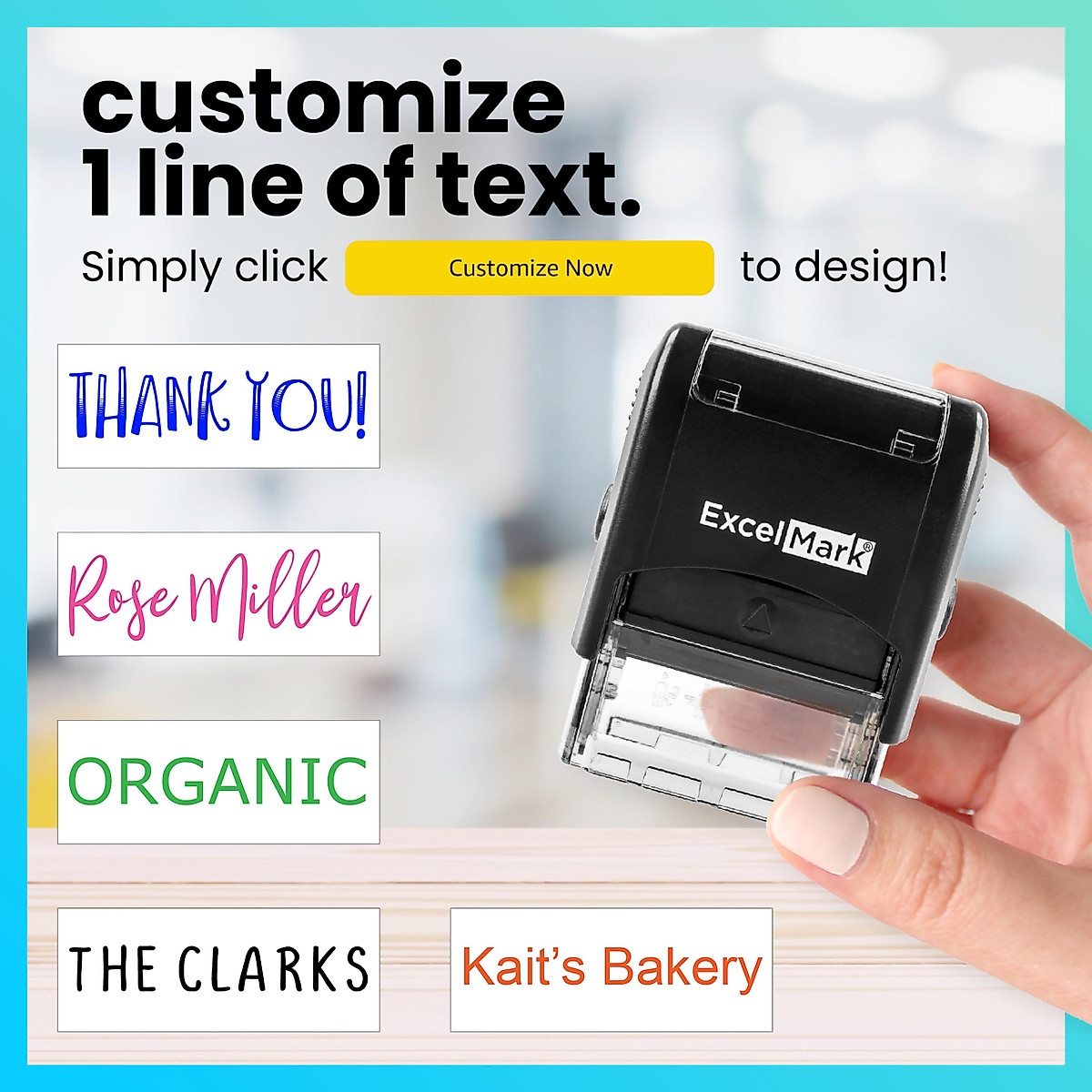 One Line Custom Rubber Stamp (Small)