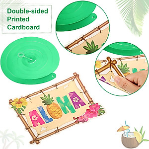 30 Pieces Hawaiian Luau Birthday Party Hanging Swirl Decorations, Flower Tropical Palm Flamingo Sign Foil Ceiling Decor for Floral Tropical Party Summer Beach Pool Party Tiki Party Supplies (Summer)