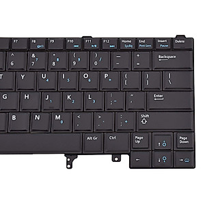 SUNMALL Replacement Keyboard with Backlit Compatible with Dell Latitude E5420 E5430 E6220 E6320 E6330 E6420 E6430 E6440 Series US Layout Black (Without Pointer Stick)