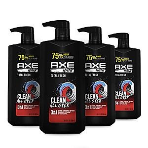 AXE 3-in-1 Body Wash, Shampoo and Conditioner - Easy Hair and Body Care for Men, Light and Fresh Scent, 28 oz (4 Pack)