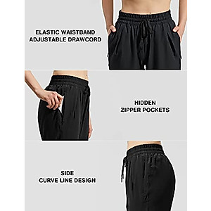 ZUTY Capri Pants for Women Wide Leg Lightweight Quick Dry Comfy Loose Lounge Sweatpants Capris Crop Pants Pockets Black-1 2XL