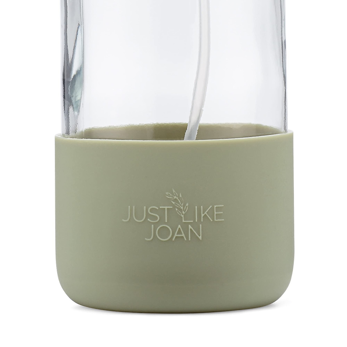 Just Like Joan 16 oz Glass Spray Bottles for Cleaning Solutions Clear Empty Spray Bottles with Sage Green Silicone Sleeve Essential Oils, Plants, Mist Sprayer Bleach Refillable Reusable Container Food