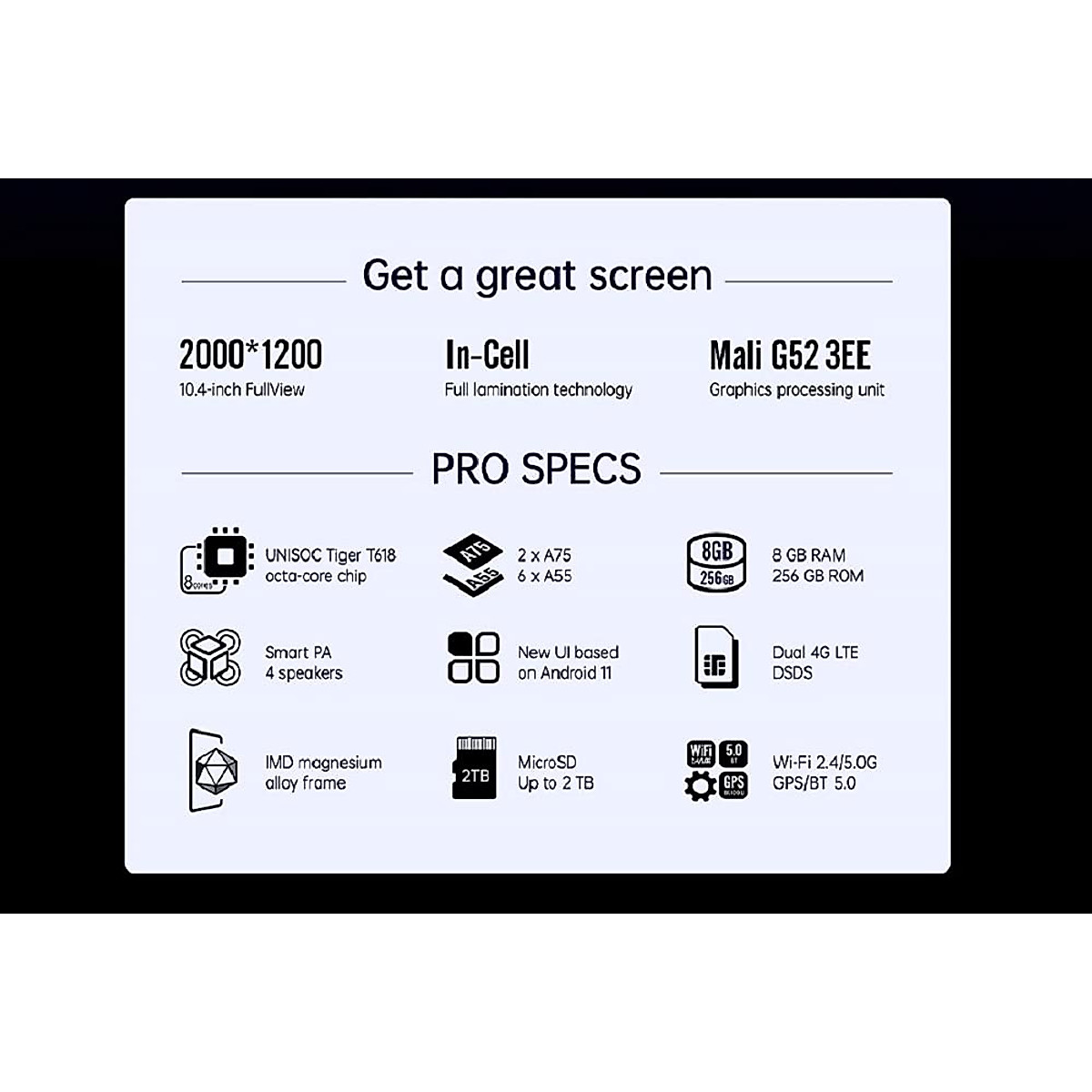 ALLDOCUBE_ World Premiere ALLDOCUBE iPlay 40 Pro 10.4 inch Tablet PC Android 11 8GB RAM 256GB ROM Octa Core T618 4G LTE PhoneTablet 2K IPS