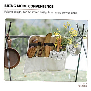 INOOMP 1pc Outdoor Storage Bag Camping Cutlery Organizer Tableware Bags Utensil Storage Bag Outdoor Tableware Pouch Picnic Tableware Storage Bag Guard Travel Canvas Hanging Spoon Pocket