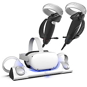 ZYBER Charging Dock, Rechargeable Controller Grips for Meta Quest 2