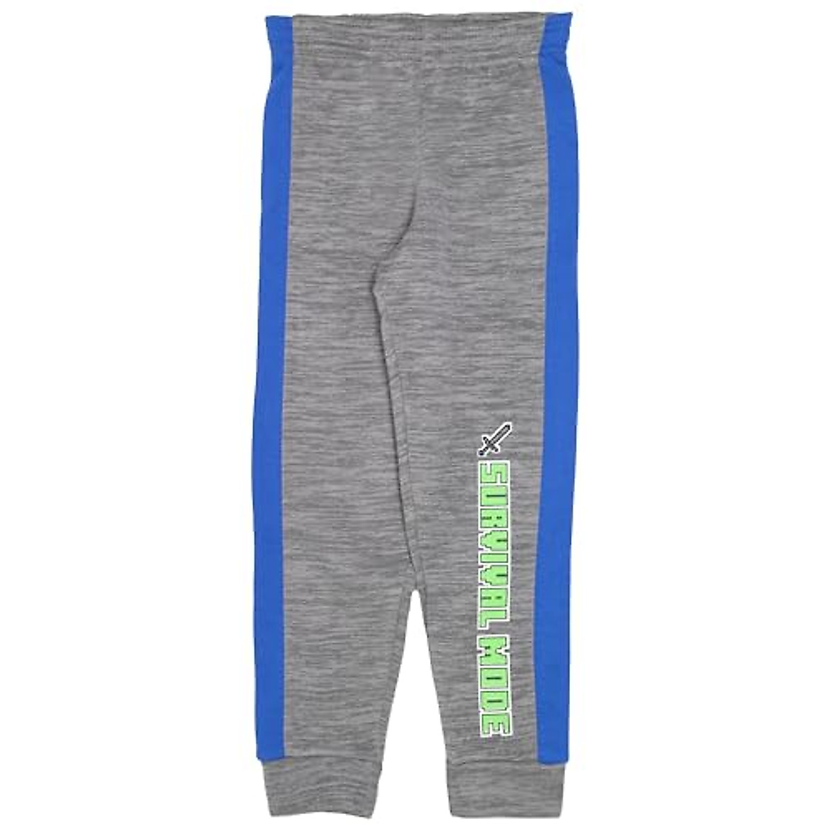 Minecraft Boys 2 Piece Fleece Pants Sets, Pullover Hoodie and Jogger Set for Boys (Blue, Size 7)