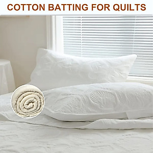 PLANTIONAL Natural Cotton Batting for Quilts: 47-Inch x 59-Inch Light Weight Purely Natural All Season Quilt Batting for Quilts, Craft and Wearable Arts