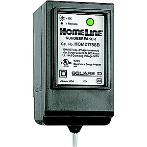 Square D by Schneider Electric HOM2175SB Homeline SurgeBreaker Surge Protective Device Takes 2 Load Center Spaces (Pack of 1)