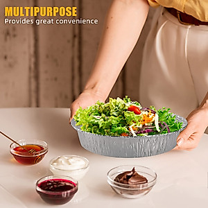 RTUDOPUYT 9 Inch Disposable Pie Pans, 15pc Aluminum Foil Pie Tins, Aluminum Foil Pans for Tart Baking, Storing, Serving & Reheating - Standard Size